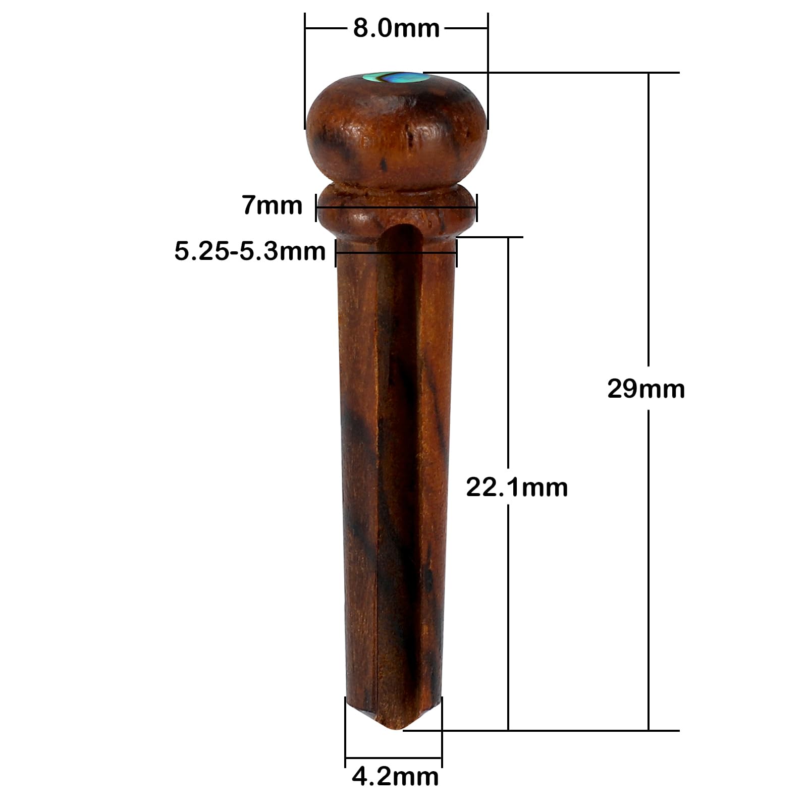 Blisstime 6 String Acoustic Guitar Bone Bridge Saddle and Nut and 6pcs Rosewood Guitar Bridge Pins