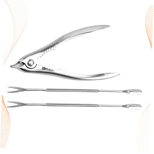 Housoutil 3pcs Brazil Nuts Crab Crackers Seafood Tool Set Cleaning Tools Lobster Opener Seafood Picks Mutitool Crab Opener Bottle Opener Chestnut Nutcracker Silver Multifunction Tool Kit