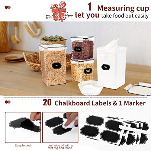 Skroam Large Airtight Food Storage Containers with Lids, 10 Pack Cereal Containers Storage Set - BPA Free Pantry Organization and Storage for Flour, Sugar & Rice with Measuring Cup, Labels & Marker