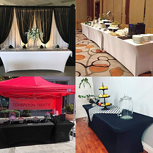 LZY Spandex Fitted Stretch Table Cover for 6 ft or 4ft or 8ft Folding Table, Rectangular Cocktail Tablecloth, Perfect for Party or Banquet