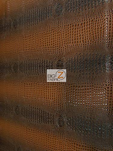 DuroLast™ Florida Gator 3D Embossed Vinyl Fabric by The Yard 2 Tone 3D Crocodile DIY Upholstery Accessories Apparel (Honey Caramel)