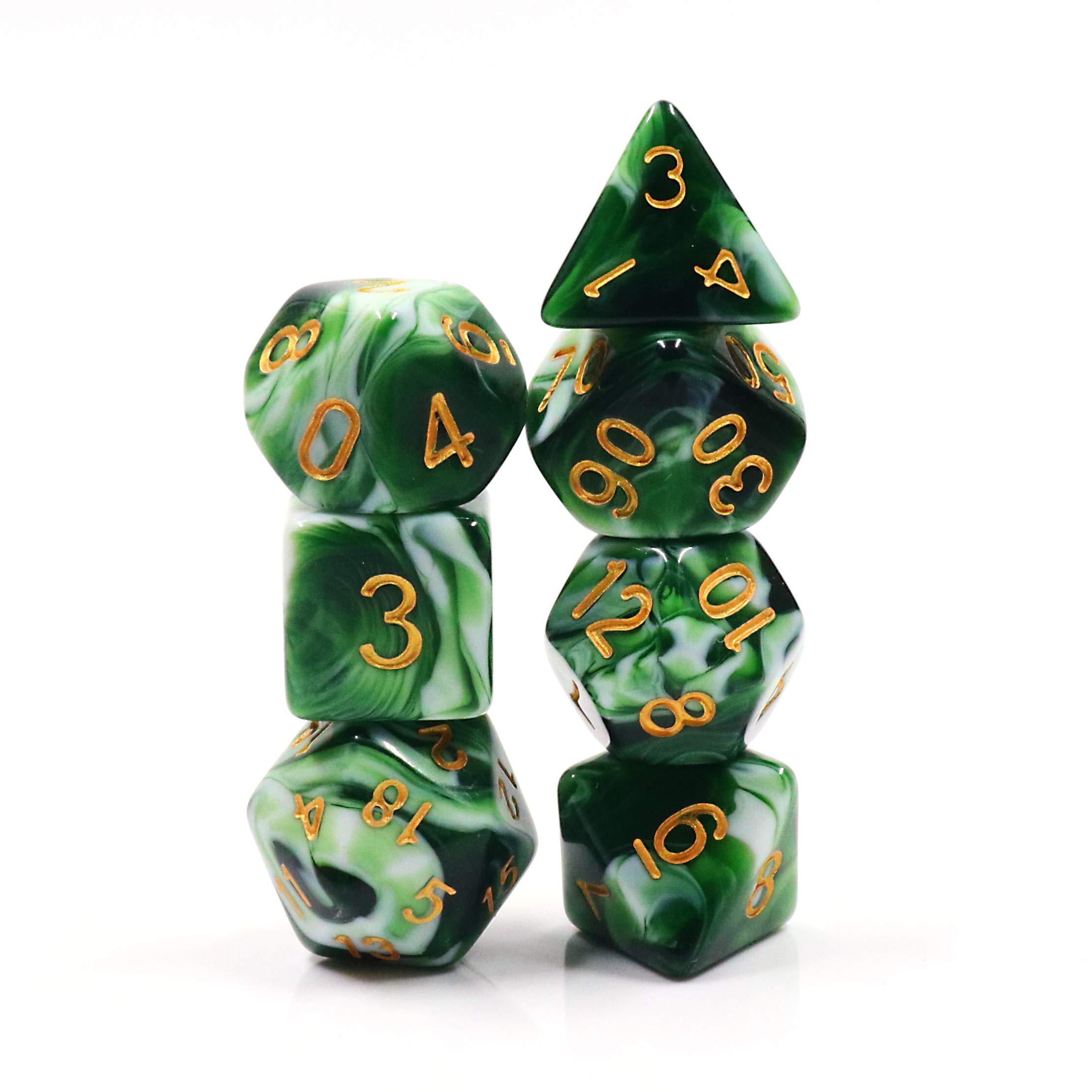 New HD Polyhedral Dice Sets D&D Dice for Dungeon and Dragons RPG Role Playing Games MTG Pathfinder Table Top Games 7 Dice Set Jadeite Cabbage