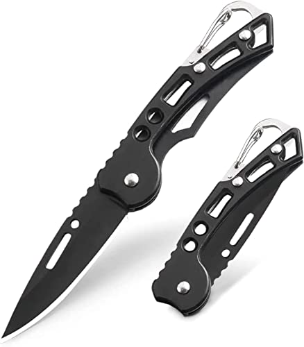 EPZEY Men's pocket folding knife, mini folding key chain knife with clip, women's stainless steel knife cutting knife, outdoor camping pocket knife, men's gift