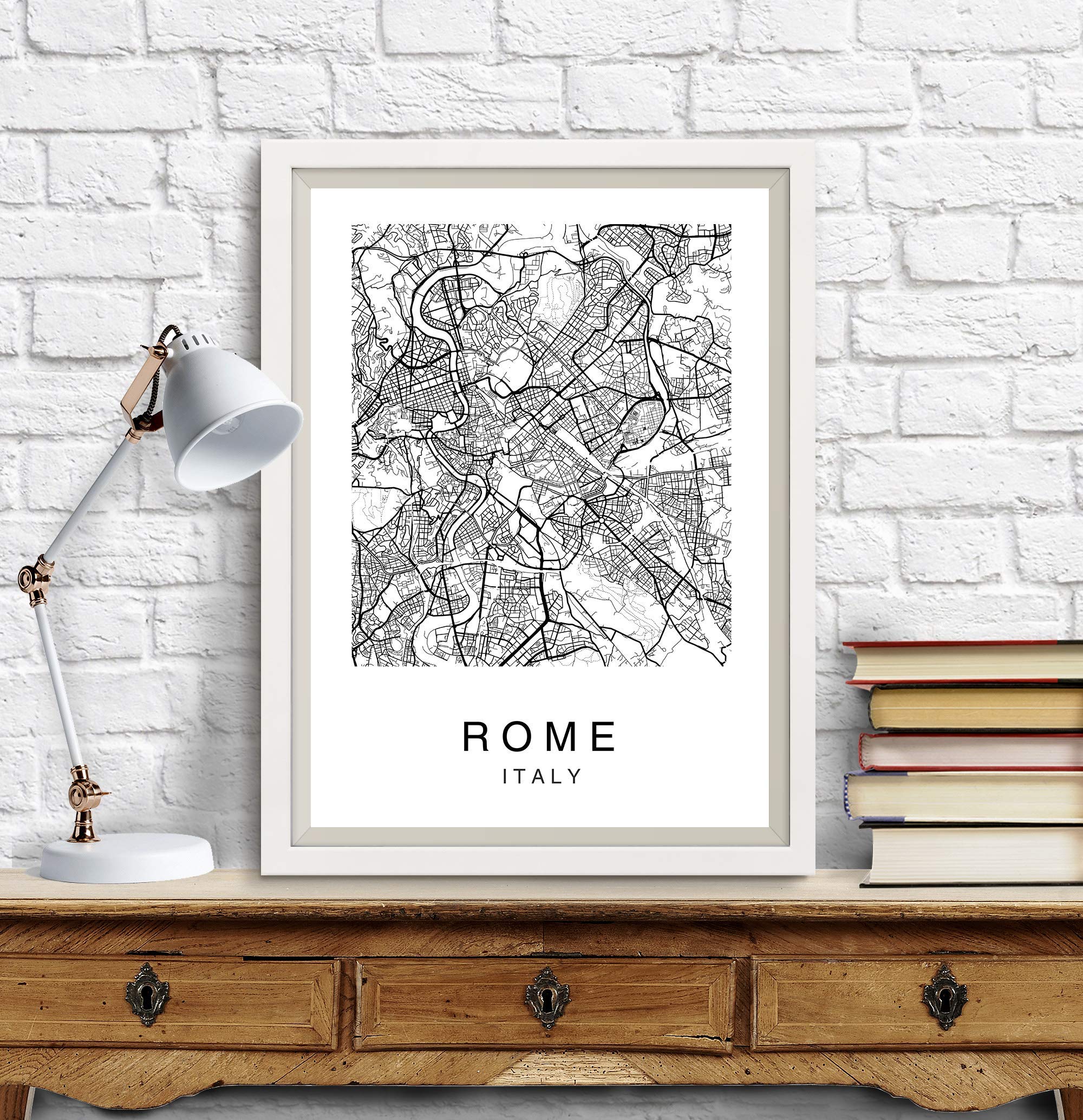 Custom Map Poster Personalized Map Print City Map Wall Art Decor Black and White Sizes Available