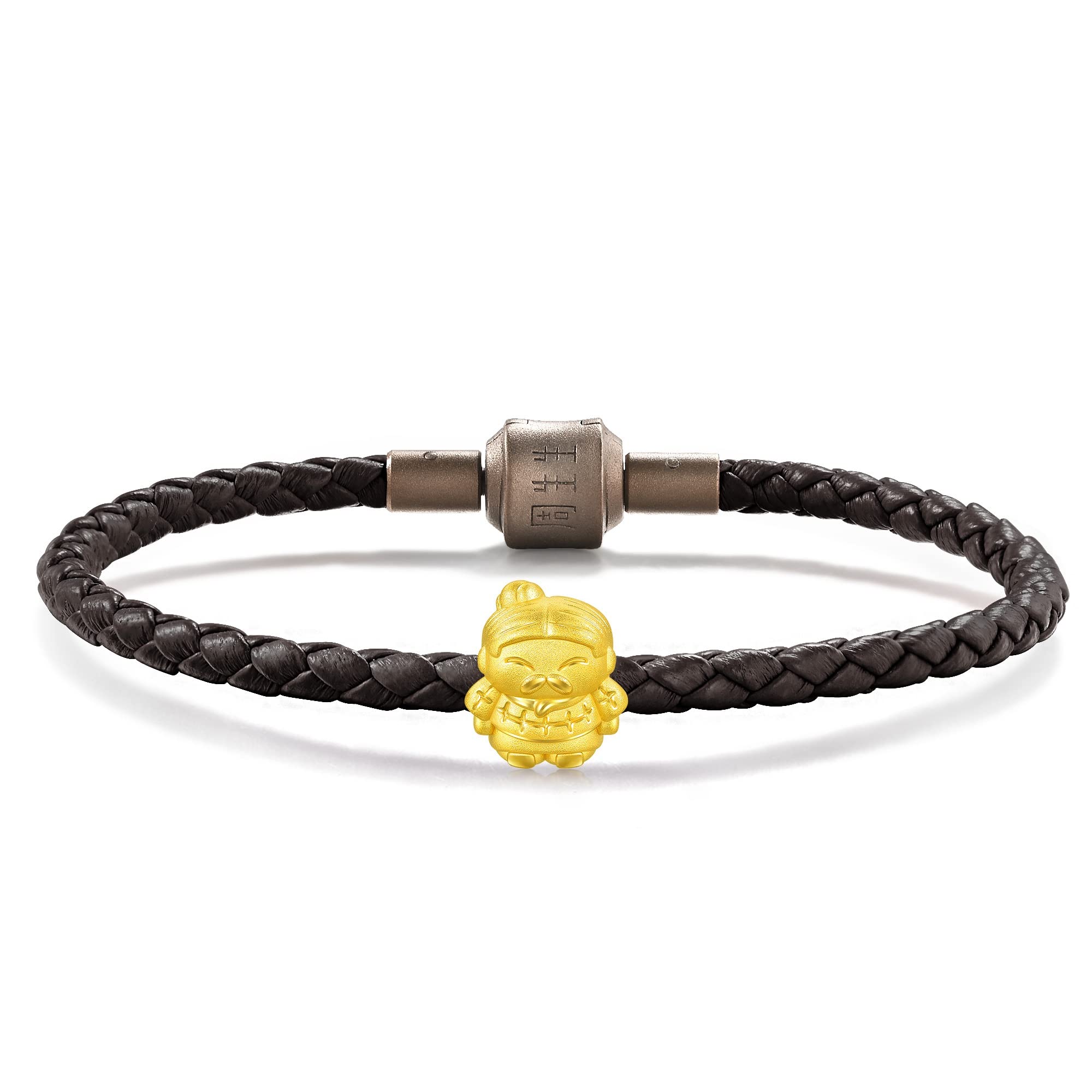 CHOW SANG SANG 999 24K Solid Gold Victorious General Mini Charm Bracelet for Women 92866C (Gold, 19 CM)
