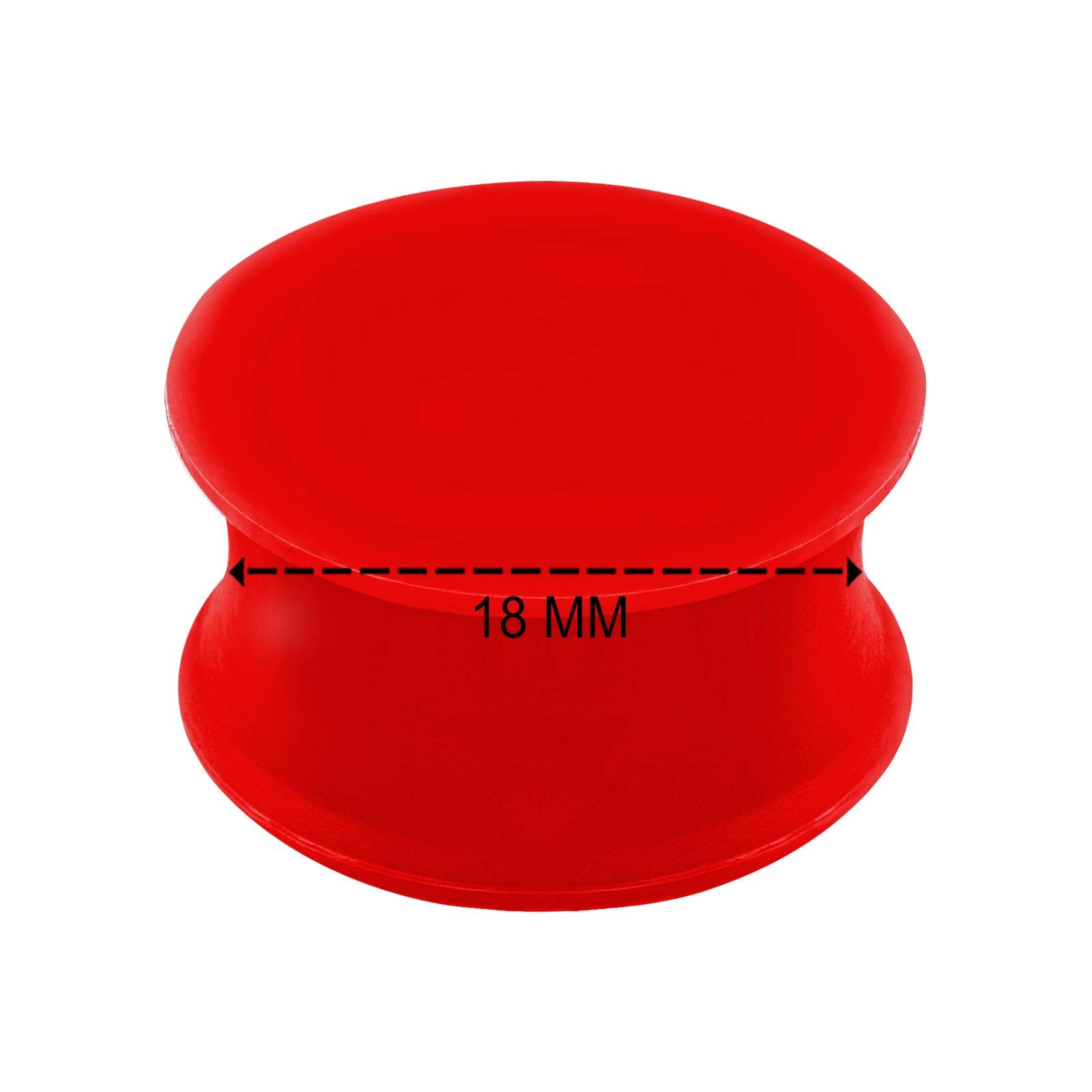 BanaVega 2PCS Silicone Red 11/16 inch 18mm Double Flared Saddle Unique Ear Ring Stretcher Lobe Gauge Plug Piercing Jewelry 2728