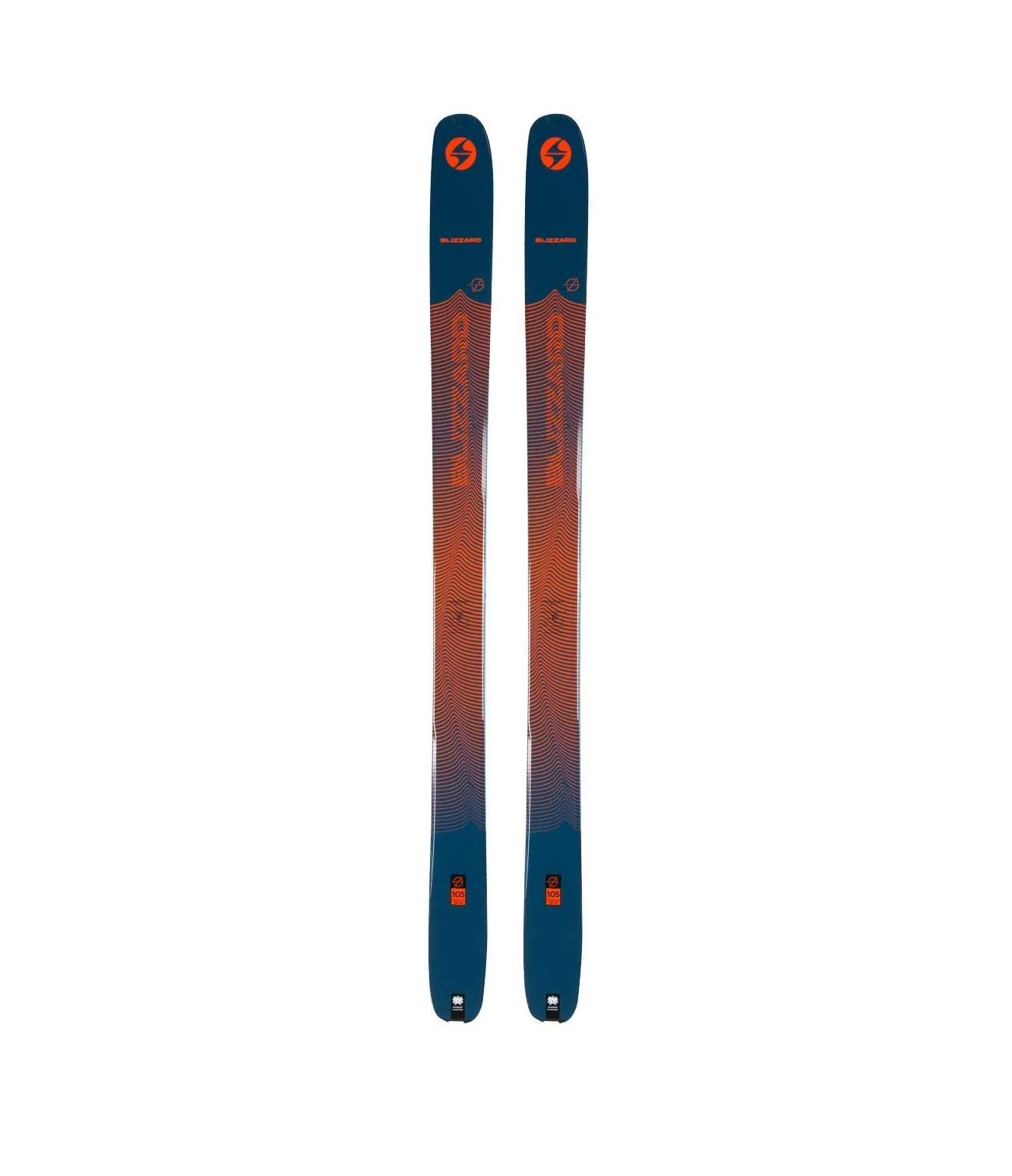 Blizzard Men's Zero G 105 Backcountry Touring Lightweight Ski, Blue/Orange, 180 cm