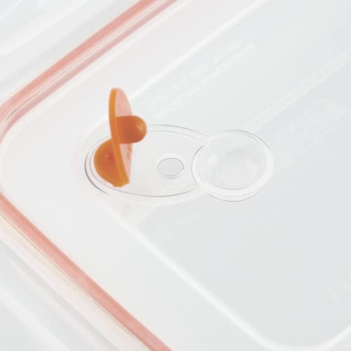 Sterilite 0 Ultra Seal 8.3 Cup Food Storage Container, Clear Lid and Base with Tangerine Accents, 6-Pack,Orange