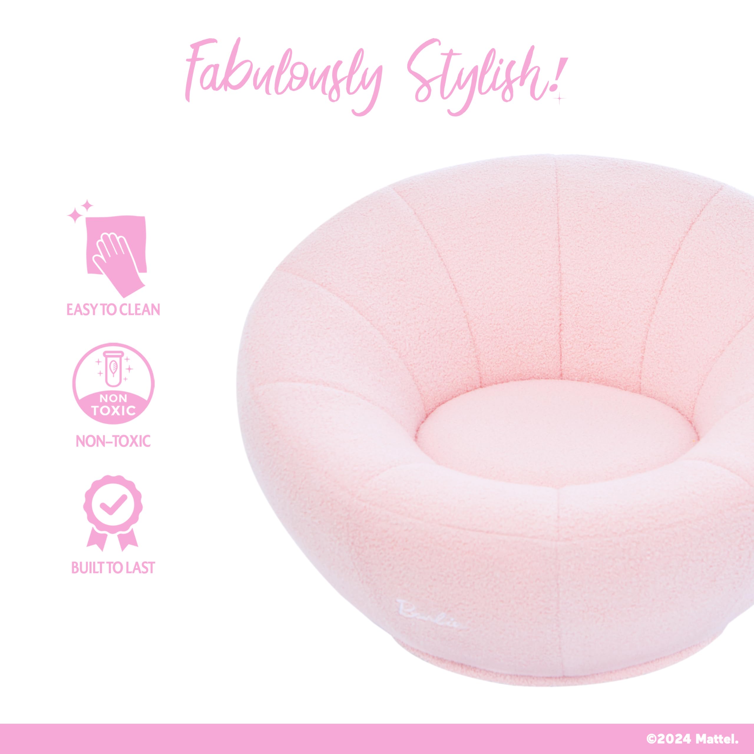Evolur Barbie I'm Unstoppable Kid's Couch in Pink