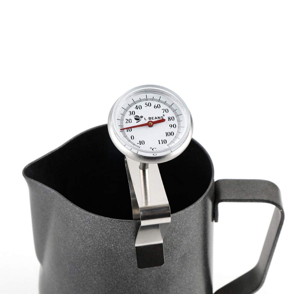 Dial Thermometer, Instant Read Multi-Purpose Thermometer with Clip for Milk, Beverage, Steaming, Coffee((Short Type))