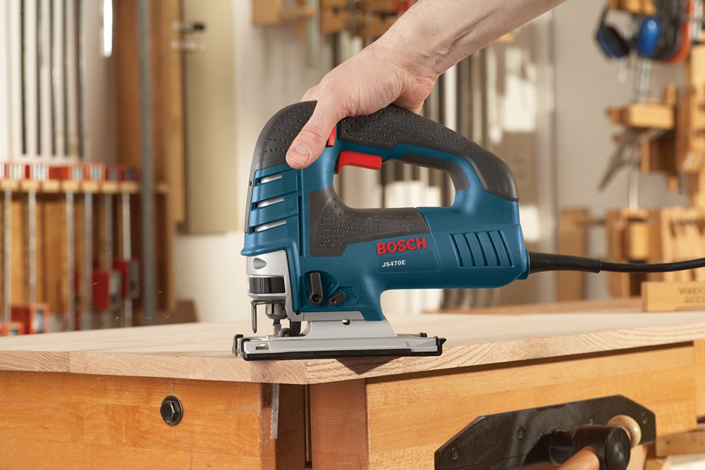 BOSCH JS470E 120V 7.0-Amp Corded Top-Handle Jig Saw and Bosch Thermotechnology T30W 30-Piece Woodworking Jigsaw Set