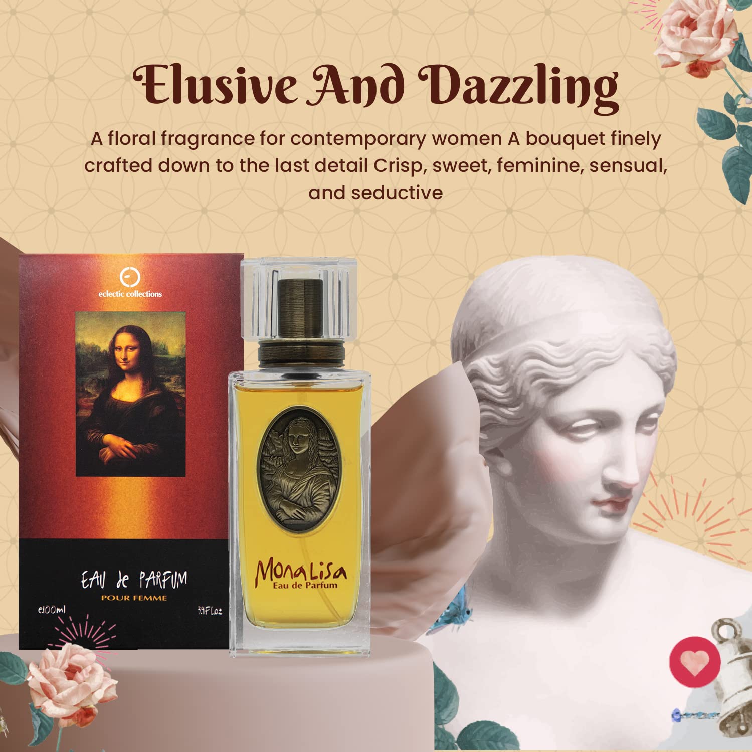 Eclectic Collections Womens Perfume INSPIRED by DIO... JADORE Perfume for Women - Ylang-Ylang, Damascus Rose - Floral, Feminine, Voluptuous, Sensual - (3.4 fl oz / 100 ml)