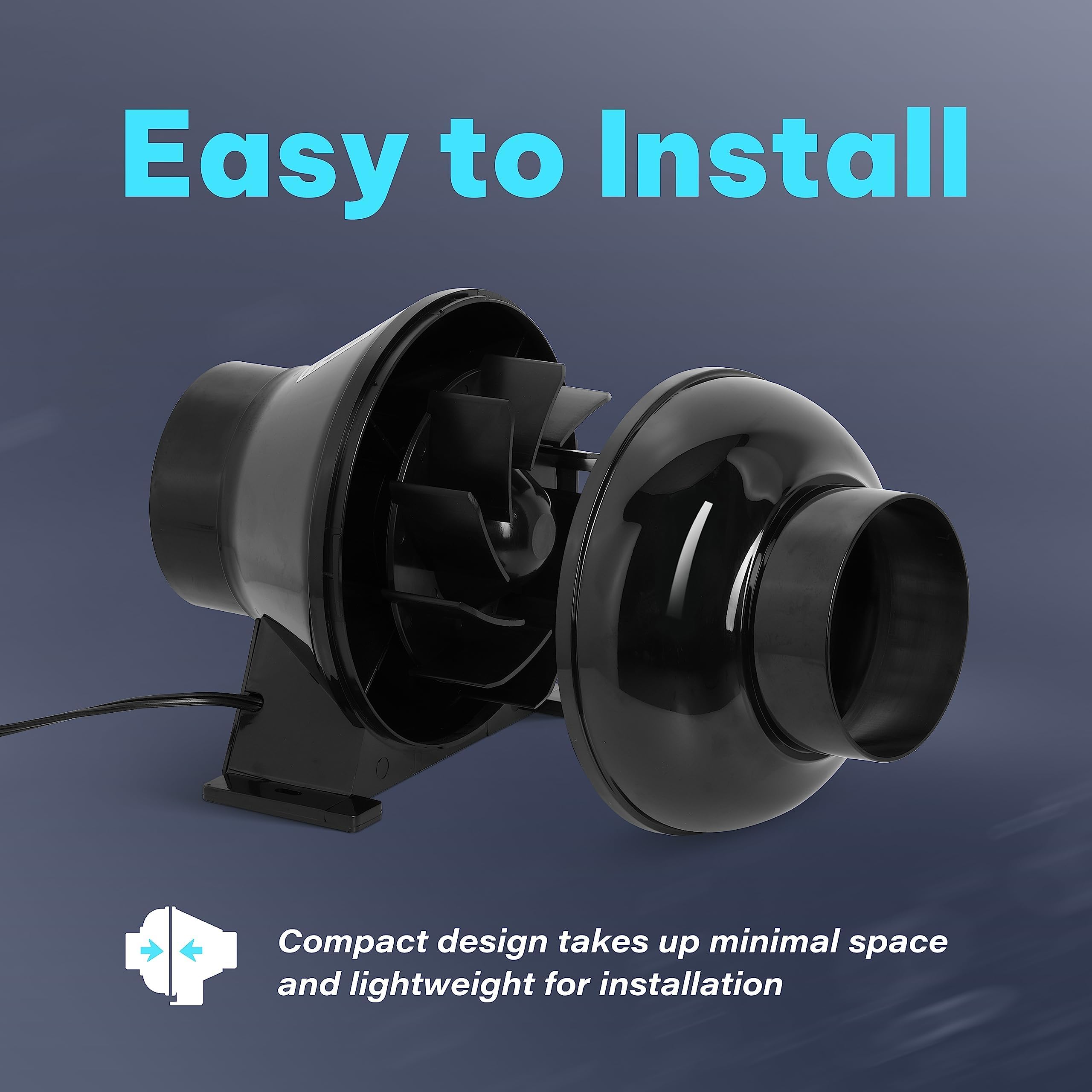 iPower 4 Inch 230 CFM Inline Duct Ventilation Fan with 8 Feet Ducting, HVAC for Grow Tent Ventilation, Upgrade