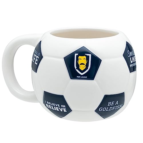 Paladone Ted Lasso Football Shaped Mug | Officially Licensed Ted Lasso Merchandise FĂştbol or Soccer Coffee Mug