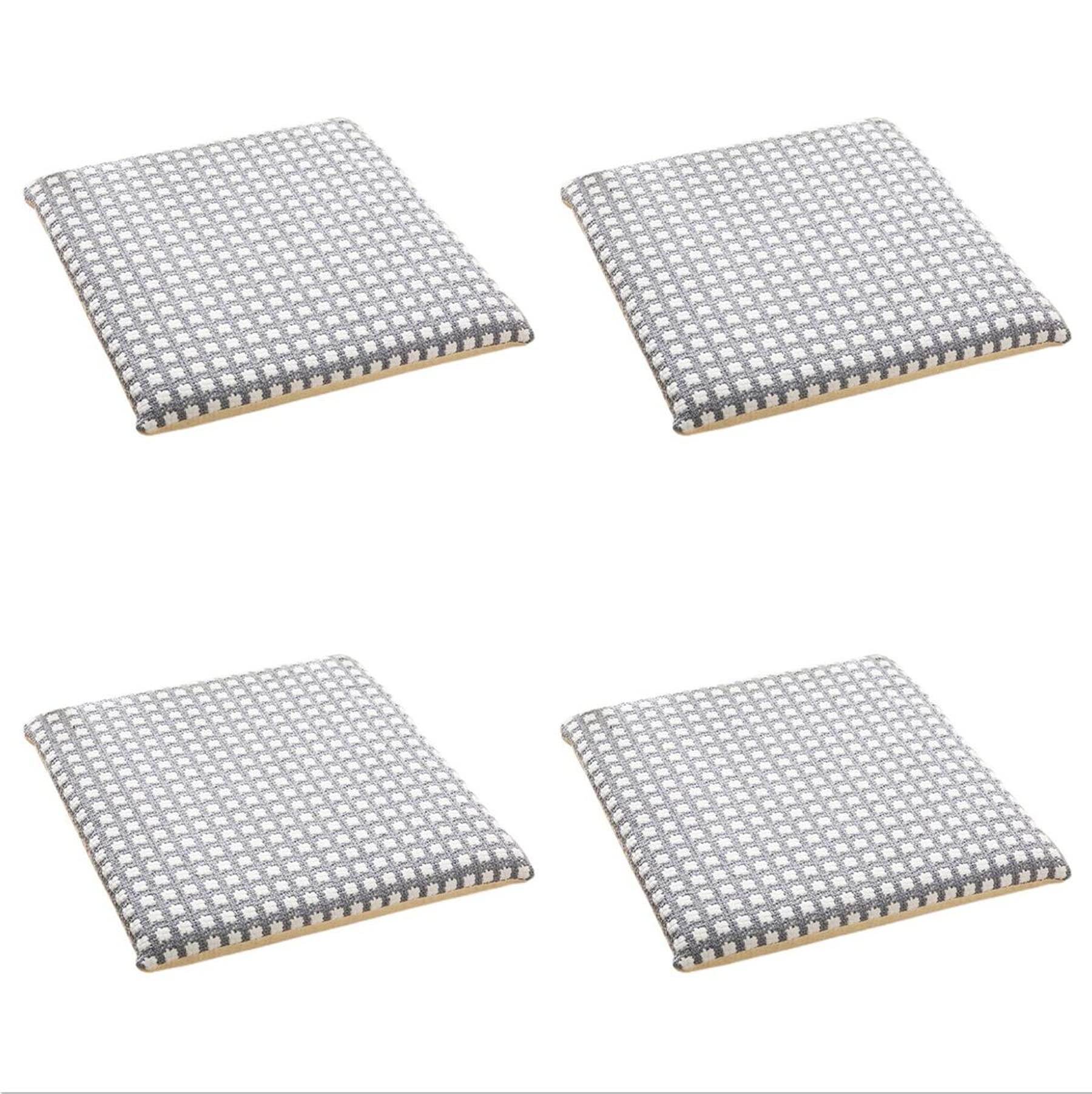 Chair Pad with Ties for Dining Chair Set of 4 Linen Thick Square Chair Cushions Non Slip Seat Cushion for Kitchen Living Room Office Chair Decor Washable (16x16x1.6 inch, Grey)