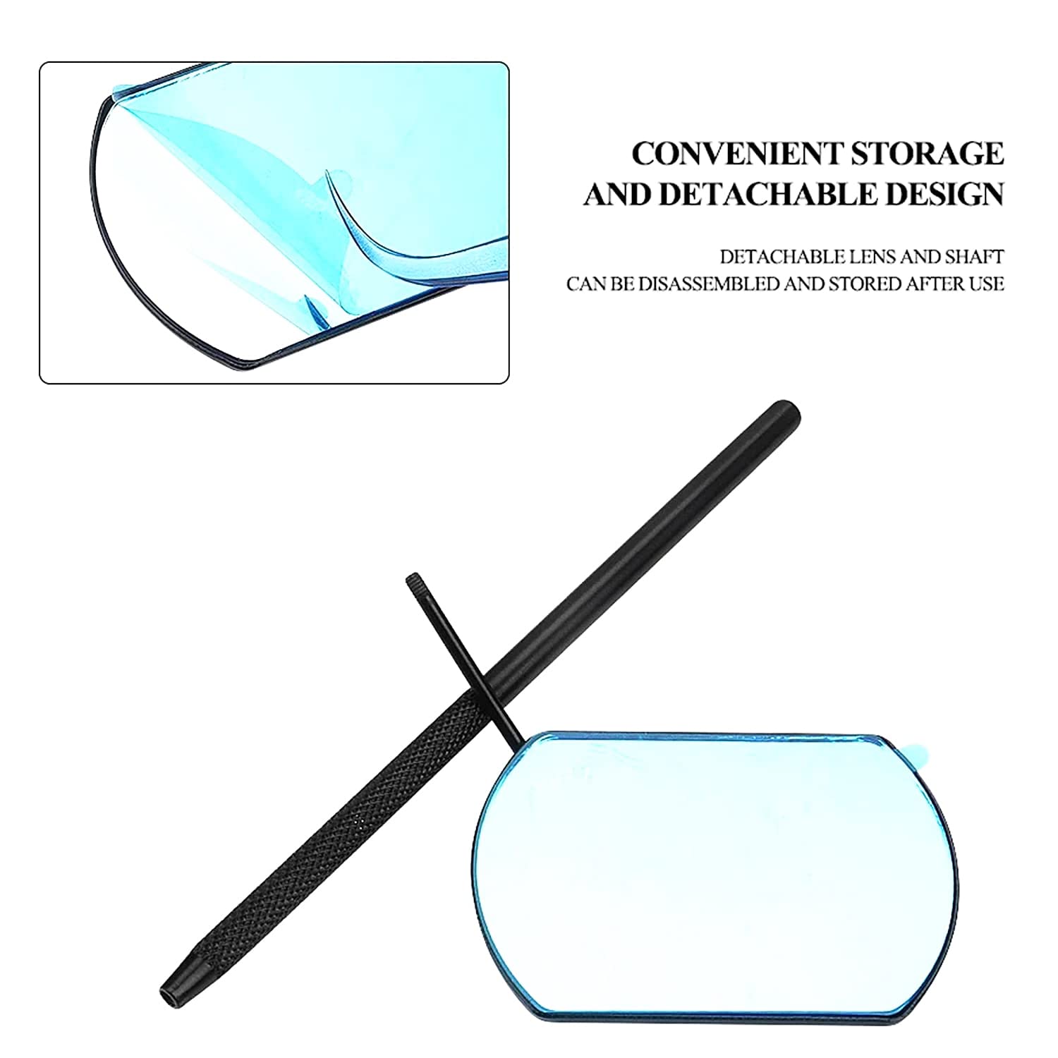 BUCICE Lash Mirror for Eyelash Extensions, Detachable Eyelash Mirror Stainless Steel Black Makeup Mirror Eyelash Extension Supplies