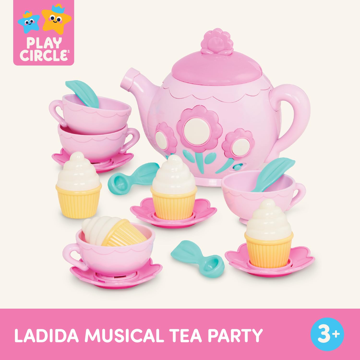 Battat- Play Circle- Singing Teapot β Toy Food β Pretend Play- Kitchen Set β 3 years + (17 Pcs)