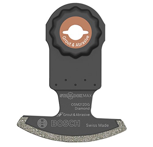 BOSCH OSM212DG 1-Piece 2-1/2 In. x 1/8 In. StarlockMax Oscillating Multi Tool Grout & Abrasive Diamond Grit Segmented Saw Blade for Extreme-Duty Applications in Grout Removal