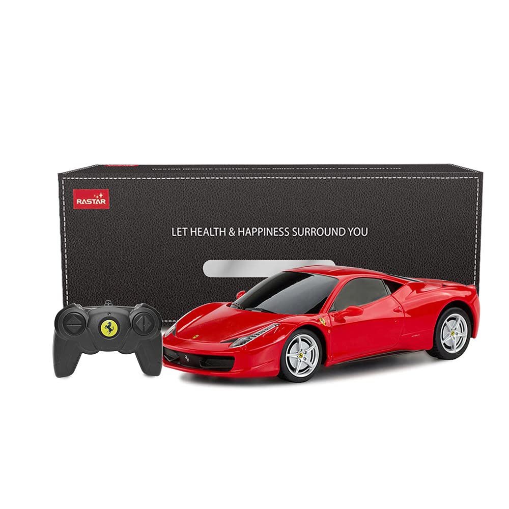 RASTAR Ferrari Remote Control Car, 1/24 Scale Ferrari 458 Italia Model Car, Red Ferrari Toy Car
