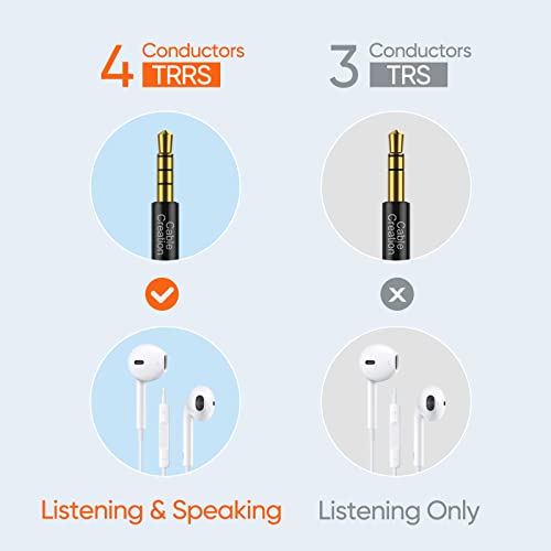 CableCreation Bundle – 2 Items USB Audio Adapter with 3.5mm Jack, 3.5mm Audio Cable TRRS 1.5Feet