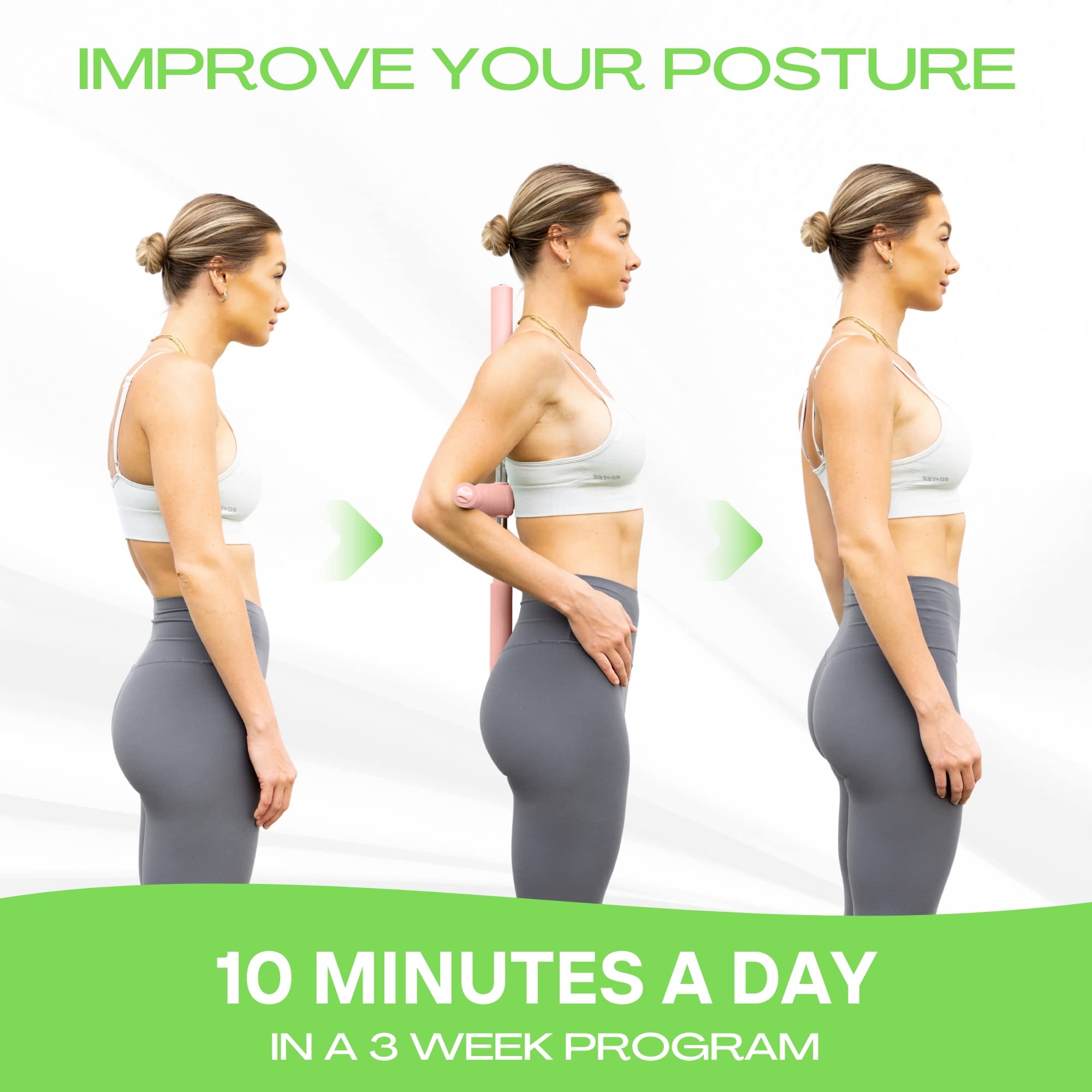 BodyTree Posture Corrector Yoga Cross Stick - Back Pain Relief for Men Women - Back Stretcher and Straightener for Upper and Lower Back - Stretch Pole - Neck Hump Cracker bar Cracking Device Brace