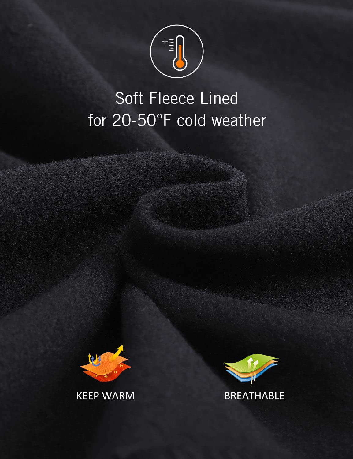 BALEAF Men's Fleece Lined Sweatpants Winter Athletic Workout Cold Weather Thermal Warm Open Bottom Pants with Zipper Pockets Black S