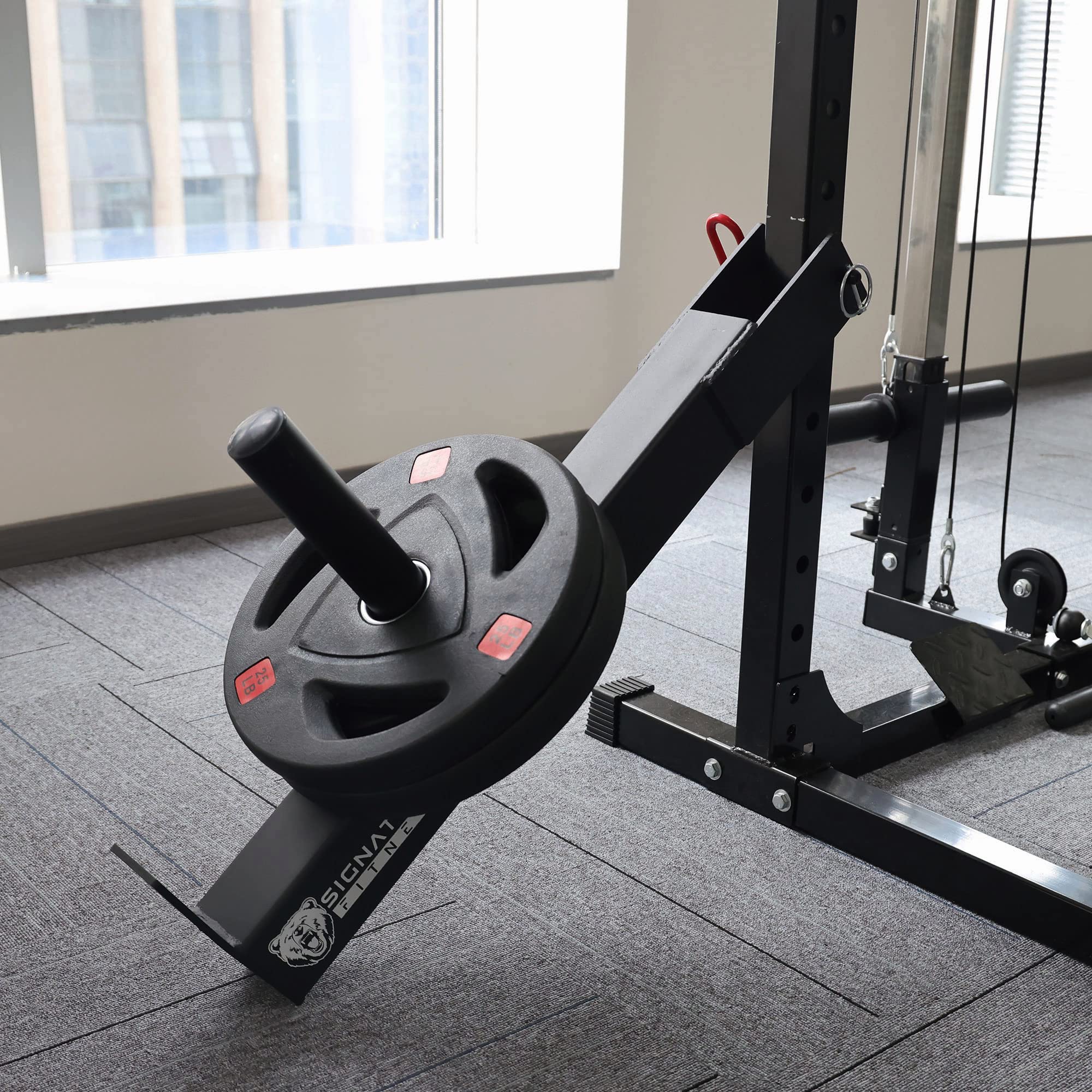 Signature Fitness SF-3 1,500 Pound Capacity 3” x 3” Power Cage Squat Rack, Includes J-Hooks and Safety Straps, Other Optional Accessories, J-Hooks