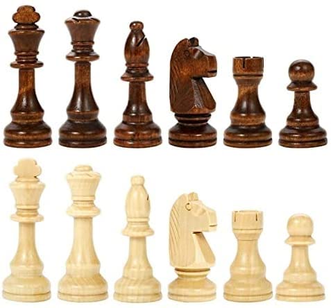 OJOINK Wooden Chess Set, Portable Chess Set for Adults, Folding Wooden Chess Board, for Kids and Adults