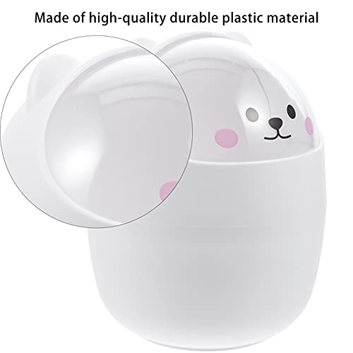 LIFKOME Cute Mini Desktop Trash Can Mini Trash Can with Lid Desktops Cartoon Animals Waste Bin Cute Shape Small Garbage Can Large Capacity Cartoon Wastebasket for Home Kitchen Office