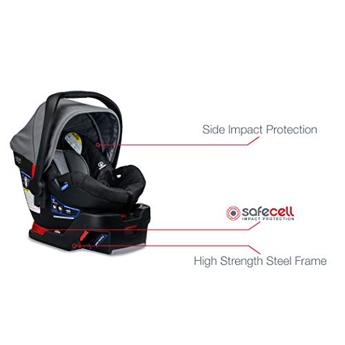 BRITAX B-Lively Travel System with B-Safe 35 Infant Car Seat | One Hand Fold XL Storage Ventilated Canopy, Dove (S05587900)