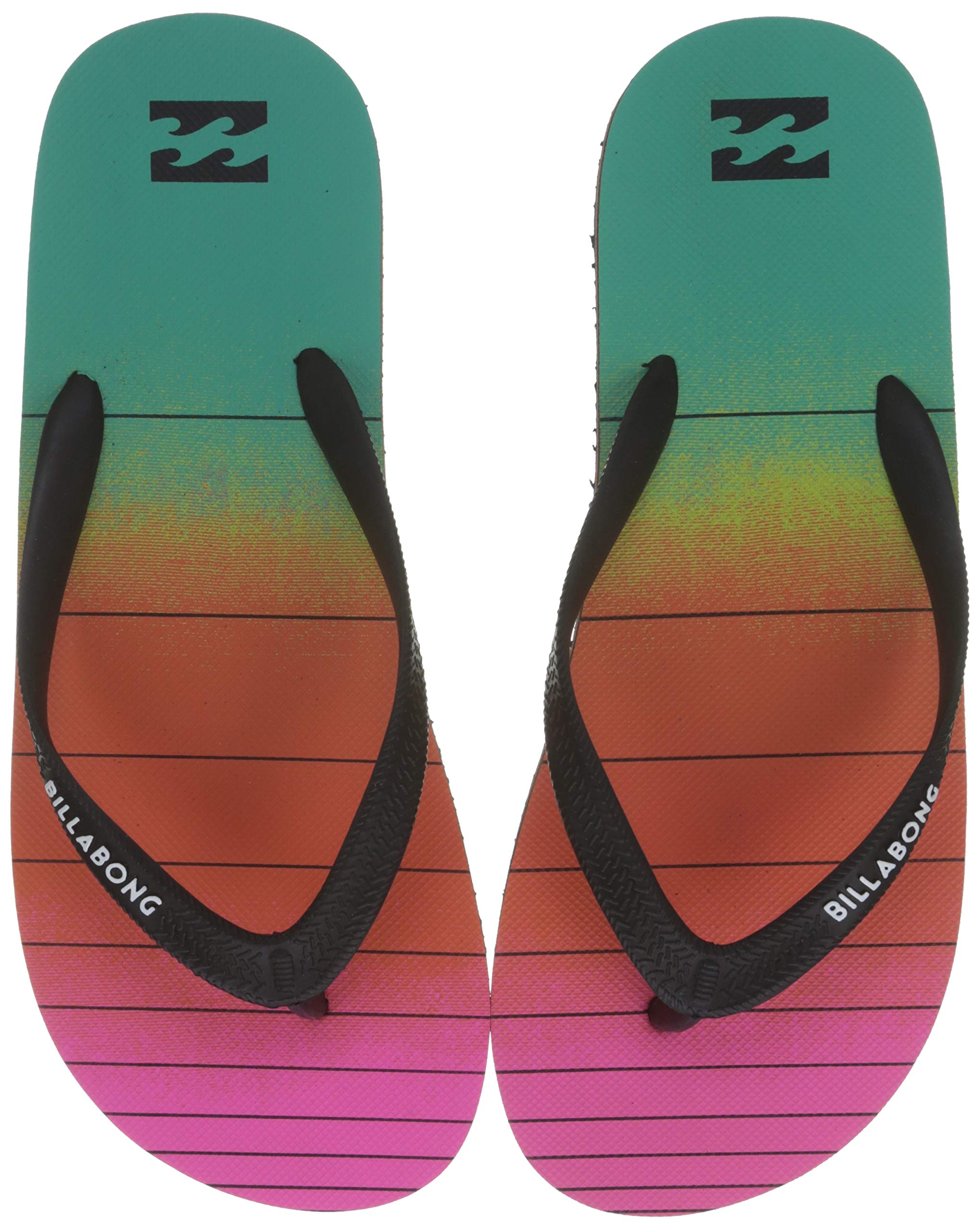 Billabong Men's Tides 73 Stripe Flip Flops, Multicolour Neon 5628, 9