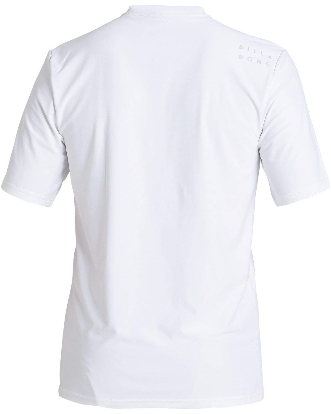 Billabong mens Classic Loose Fit Short Sleeve Rashguard Surf Tee Rash Guard Shirt, White All Day Ss, Large US