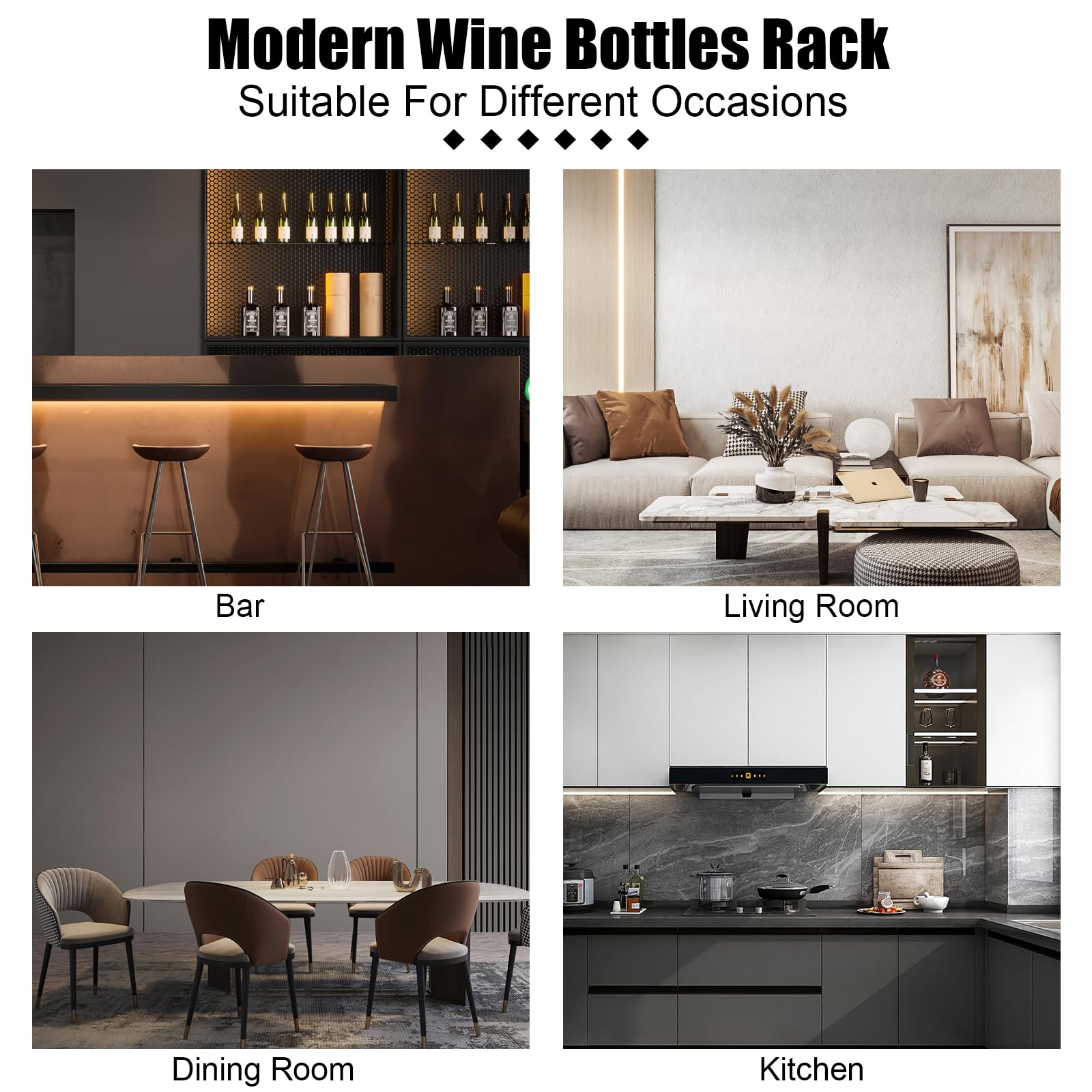 CeRaBuRET Ten-Cell Wine Rack, Wine Bottles Rack Wall-Mounted Wine Holder Shelf Liner Wine Cabinet Shelf, Countertop Free-Standing Wine Rack for Holding All Kinds of Wine