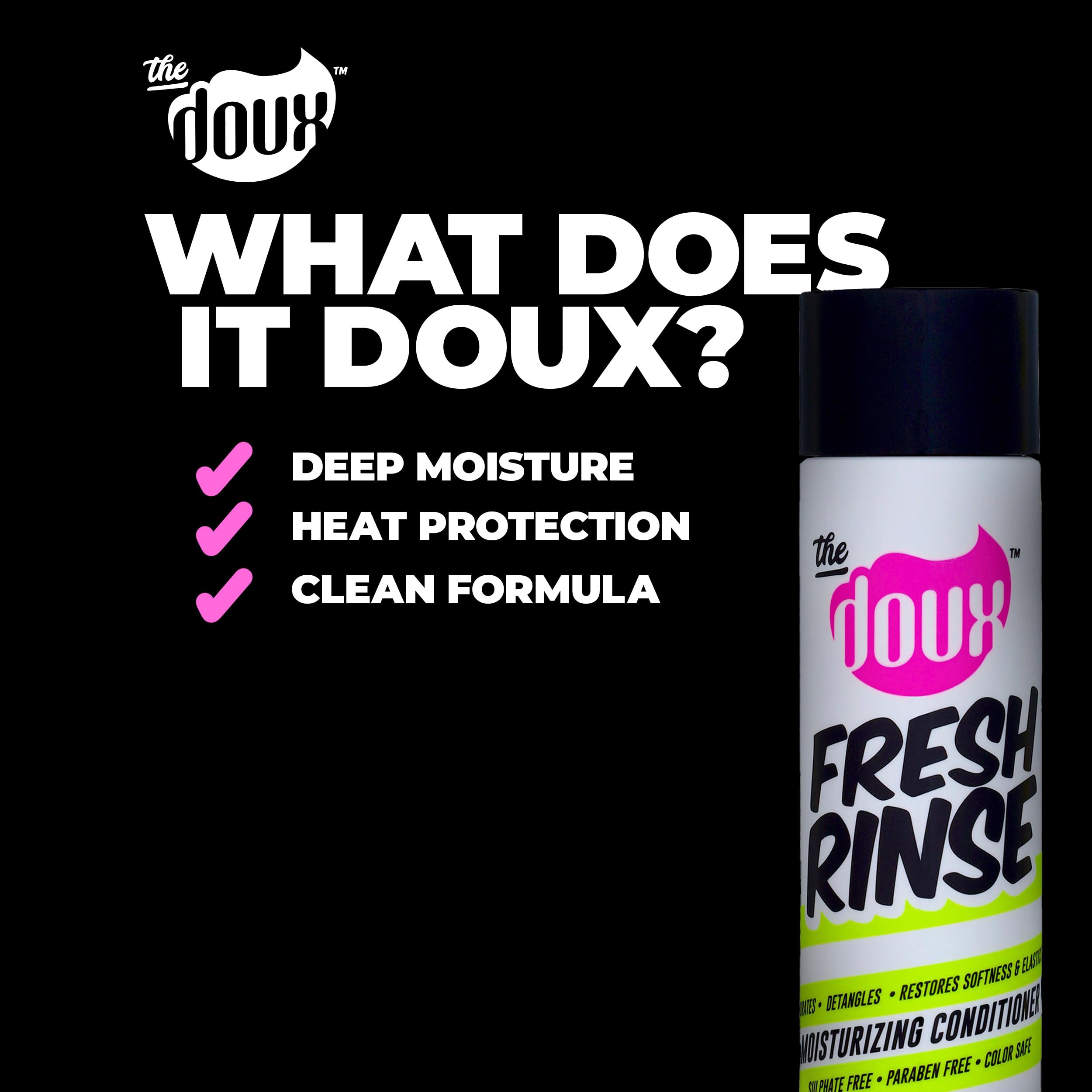 The Doux - FRESH RINSE Moisturizing Conditioner - Hydrating Hair Conditioner - Contains Shea Butter and Sea Silk - Sulfate-Free, Paraben-Free