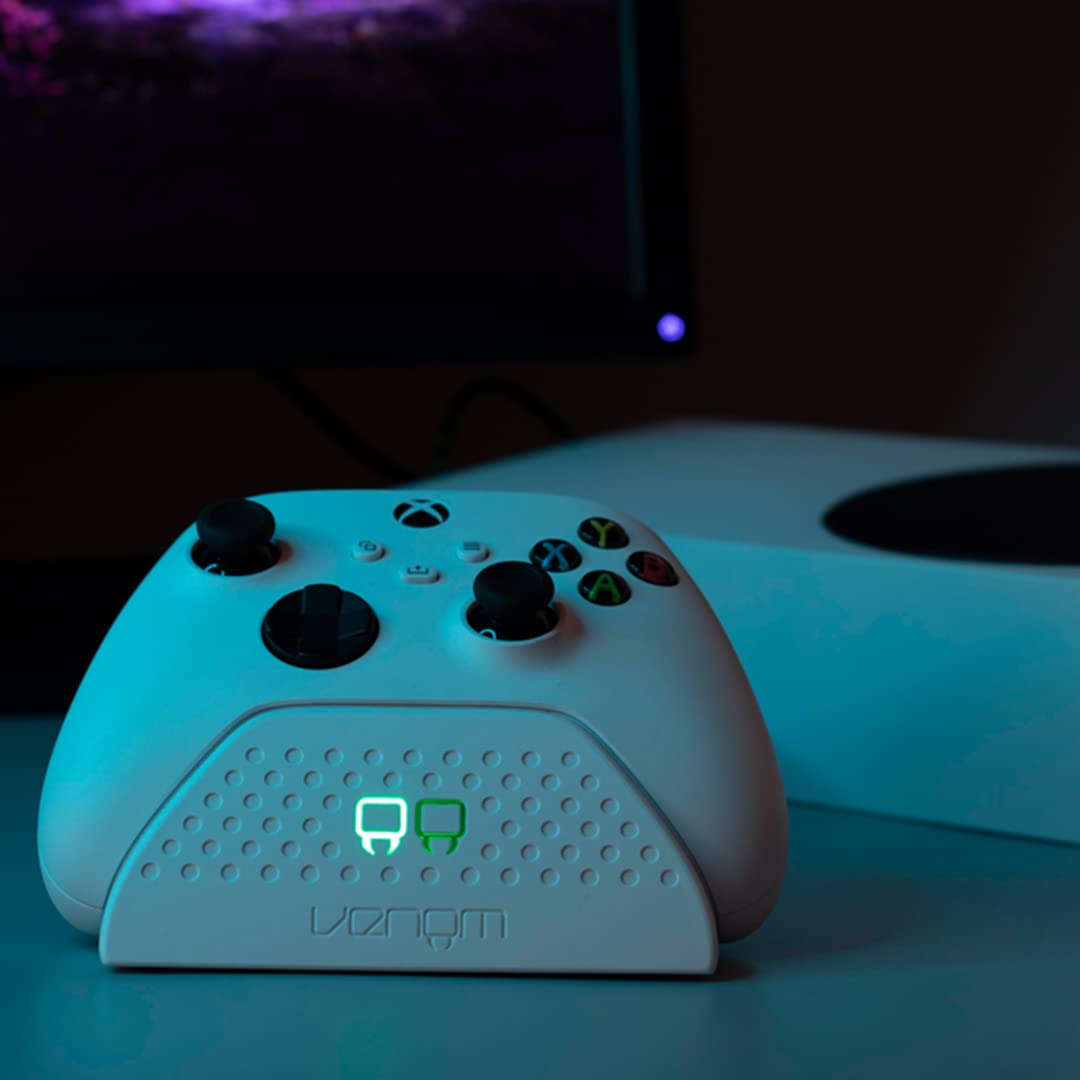 Venom Twin High Capacity Rechargeable Battery Pack Black for Xbox Series X/S & One - White