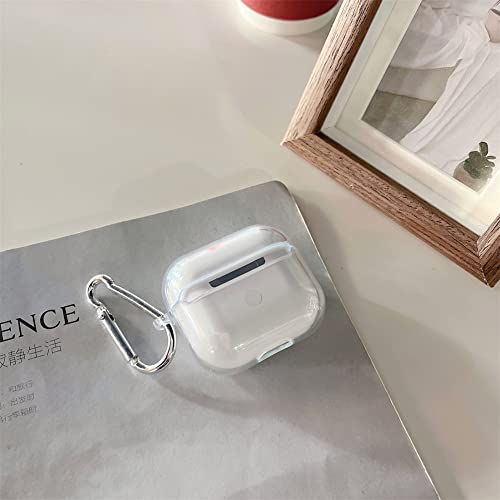 Cute Cartoon Style Soft TPU Protective Crystal Clear Transparent Case Cover Compatible with Lenovo thinkplus LP40S/LP40 Pro Earbuds, Protective Skin Sleeve with Key Chain (C)