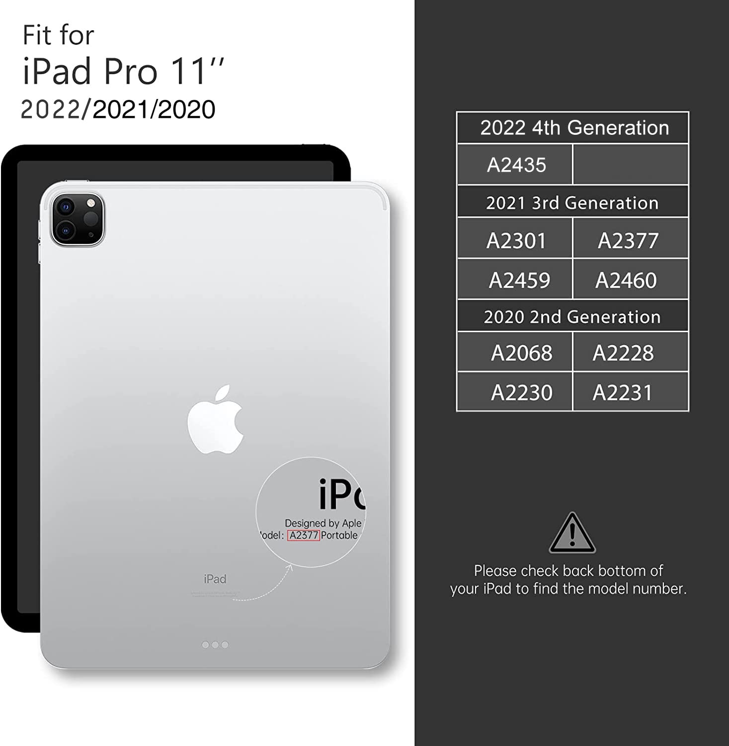 iPad Pro 11 Inch Case 2022/2021/2020(4th/3th/2rd Gen) with Pencil Holder Detachable Transparent Hard Shell Back Cover Smart Trifold Folio Auto Sleep/Wake (Light Purple/Pink)