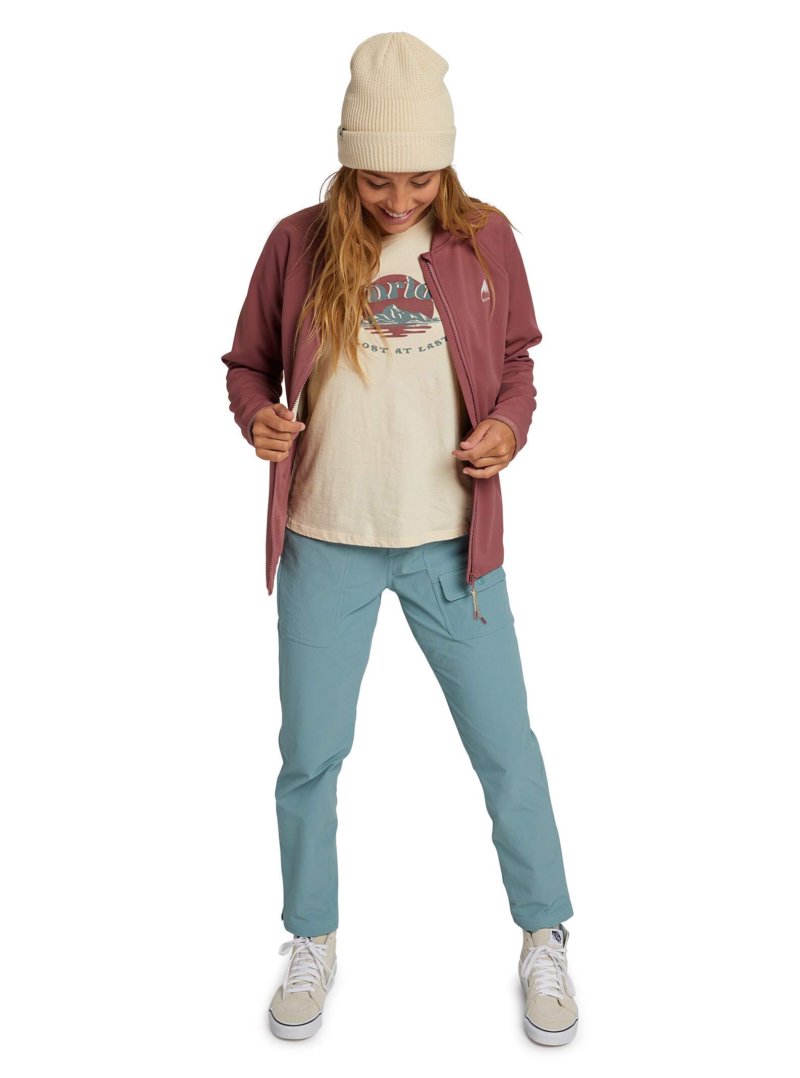 Burton Womens Crown Weatherproof Track Jacket, Rose Brown, Large