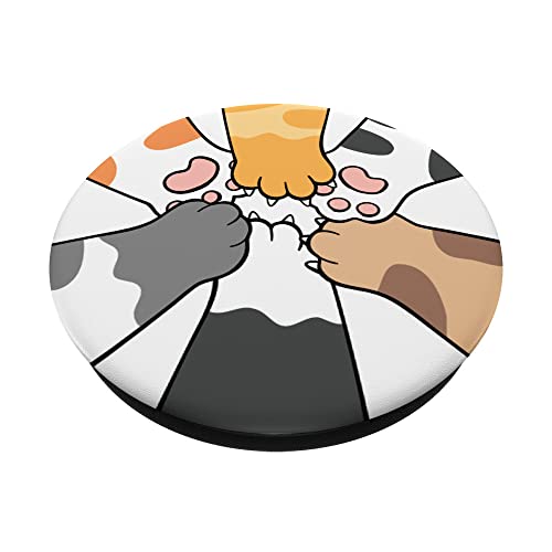 Cute Cat Paw Print Funny Cat Lover Kitty PopSockets Swappable PopGrip