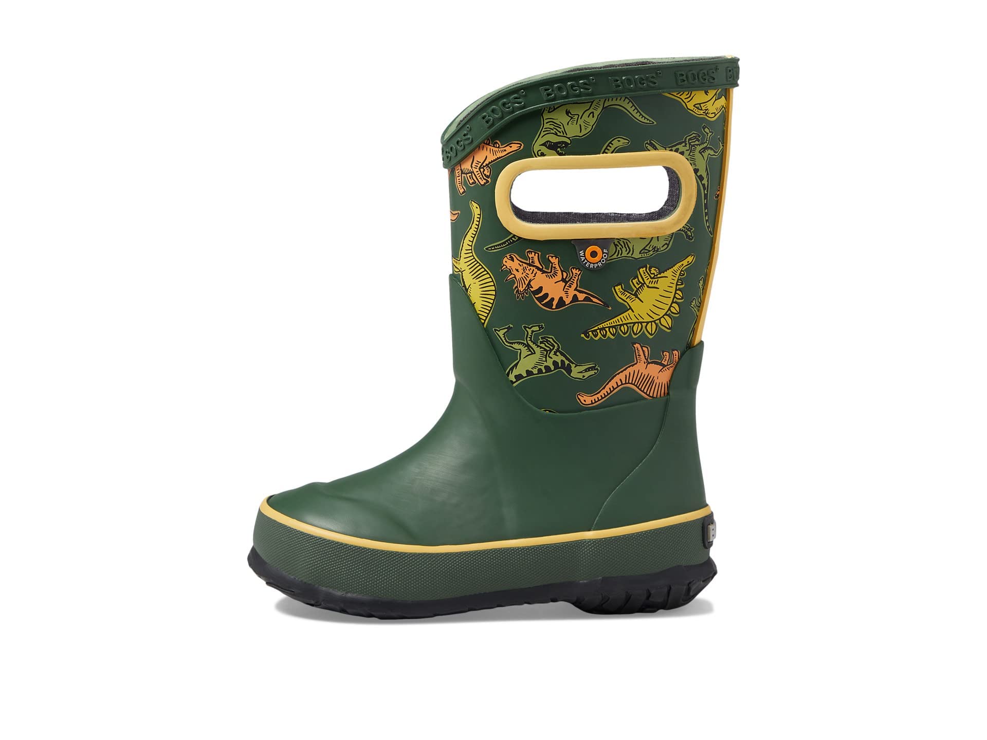 BOGS Rain Boot Super Dino (Toddler/Little Kid/Big Kid) Dark Green 2 Little Kid M