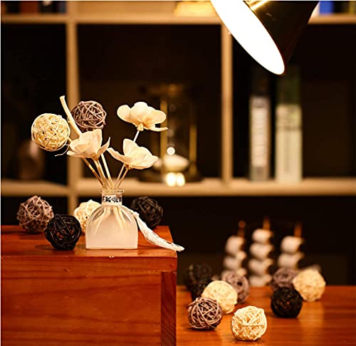 Since 15 Pieces 2inch Black White Grey Wicker Rattan Balls Sphere Orbs Vase Fillers for Christmas Party Wedding Baby Shower Garden Hanging Decor Aromatherapy Accessories