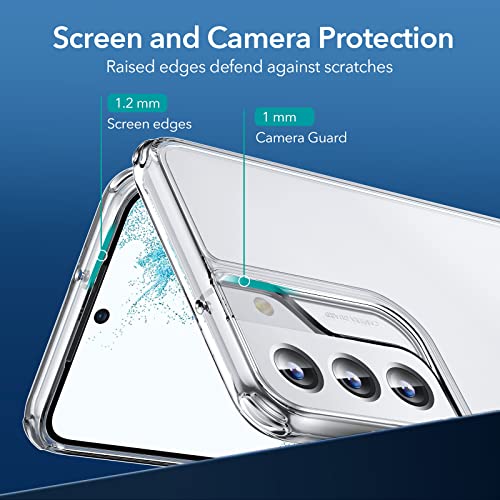 ESR Metal Kickstand Case Compatible with Samsung Galaxy S22 (6.1 Inch) (2022), Versatile Patented Kickstand, Crystal Clear Scratch-Resistant Back Cover, Clear