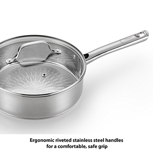 T-fal Performa Stainless Steel Cookware Set 12 Piece Induction Pots and Pans, Dishwasher Safe Silver