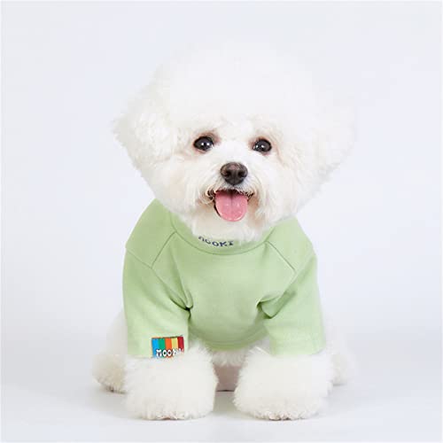 Cute Dog Sweatshirt Heart-Shaped T-Shirt Soft Solid Color Turtleneck Clothes Pet Puppy Pullover Cat Warm Costume (FB1,Green)