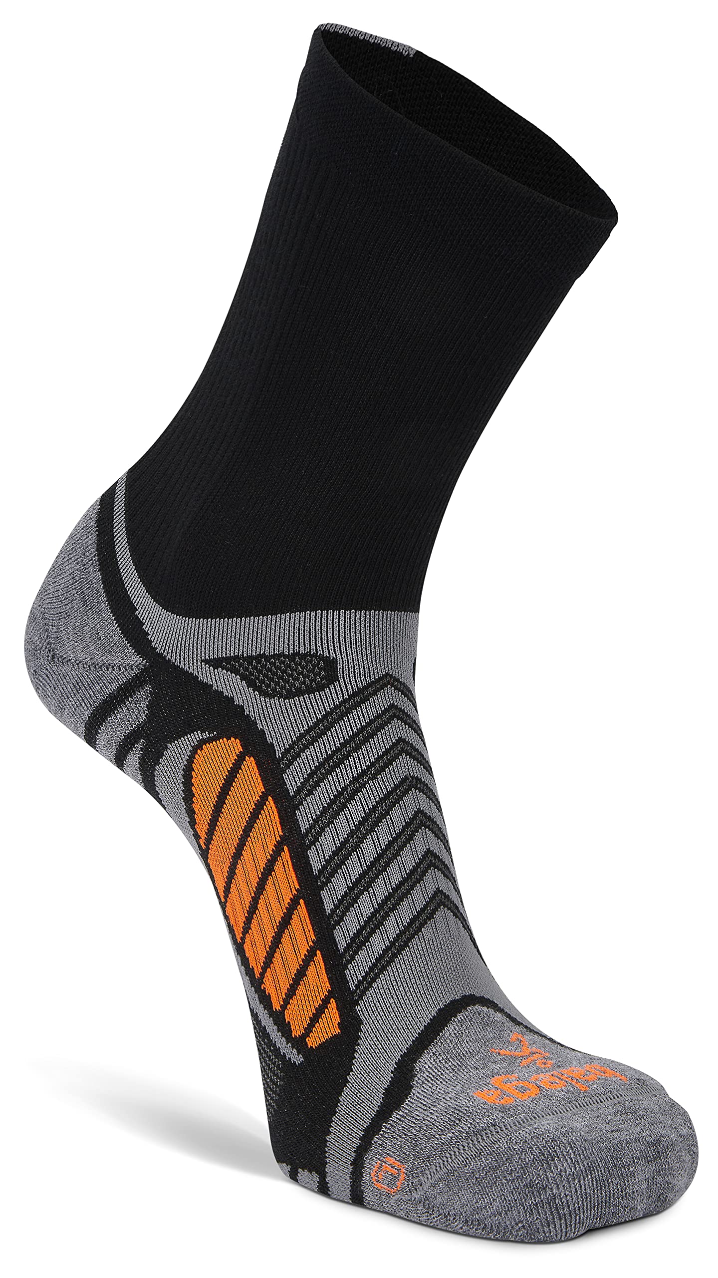 Balega Ultralight Lightweight Performance Crew Athletic Running Socks for Men and Women (1 Pair), Black/Grey Heather, X-Large