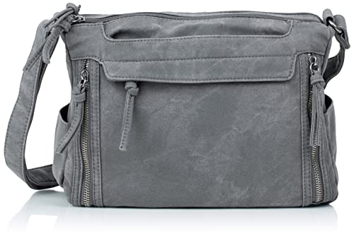 Bueno of California Smooth Faux Leather Shoulder, Grey