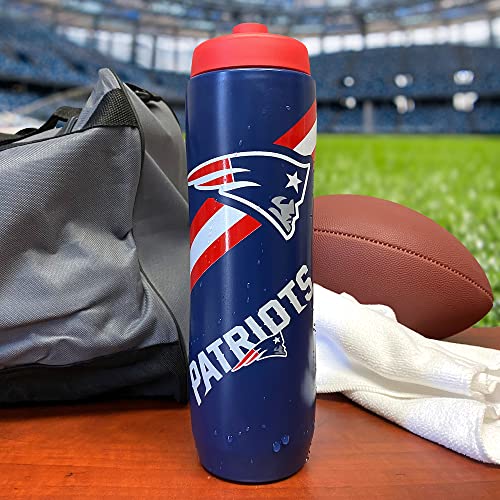 Party Animal The NFL New England Patriots Squeezy Water Bottle, Team Color