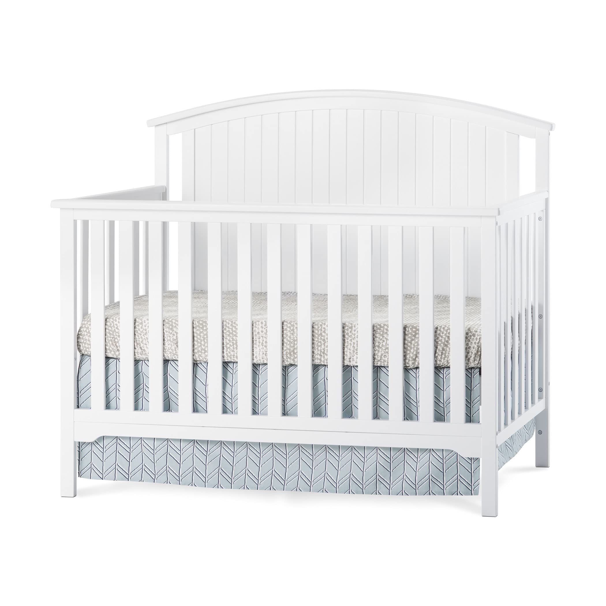 Child Craft Cottage Curve Crib and Dresser Nursery Set, 3-Piece, Includes 4-in-1 Convertible Crib, 3 Drawer Dresser, and Changing Table Topper, Grows with Your Baby (Dapper Gray)