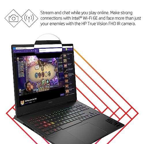 HP OMEN Transcend 16 inch Laptop, WQXGA 240Hz Display, 7ms Response Time, 13th Generation Intel i7-13700HX, 16 GB RAM, 512 GB SSD, NVIDIA GeForce RTX 4070 GPU (8 GB), 16-u0020nr (2023), Shadow Black