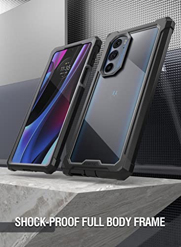 Poetic Guardian Series Case Designed for Motorola Edge Plus 5G 6.7" (2022) / Edge+ 5G UW (2022), Model # XT2201,Full Body Hybrid Shockproof Bumper Cover with Built-in Screen Protector, Black/Clear
